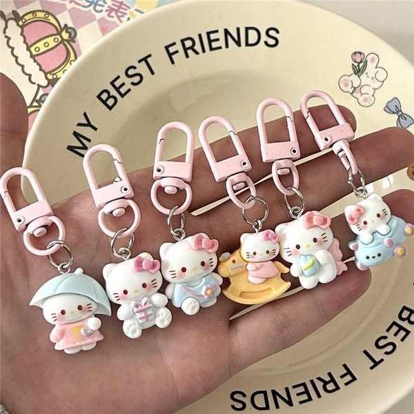 Varied Pink Kt Keychain Cute Cartoon Girl's Heart Sweet Pendant Couple ...
