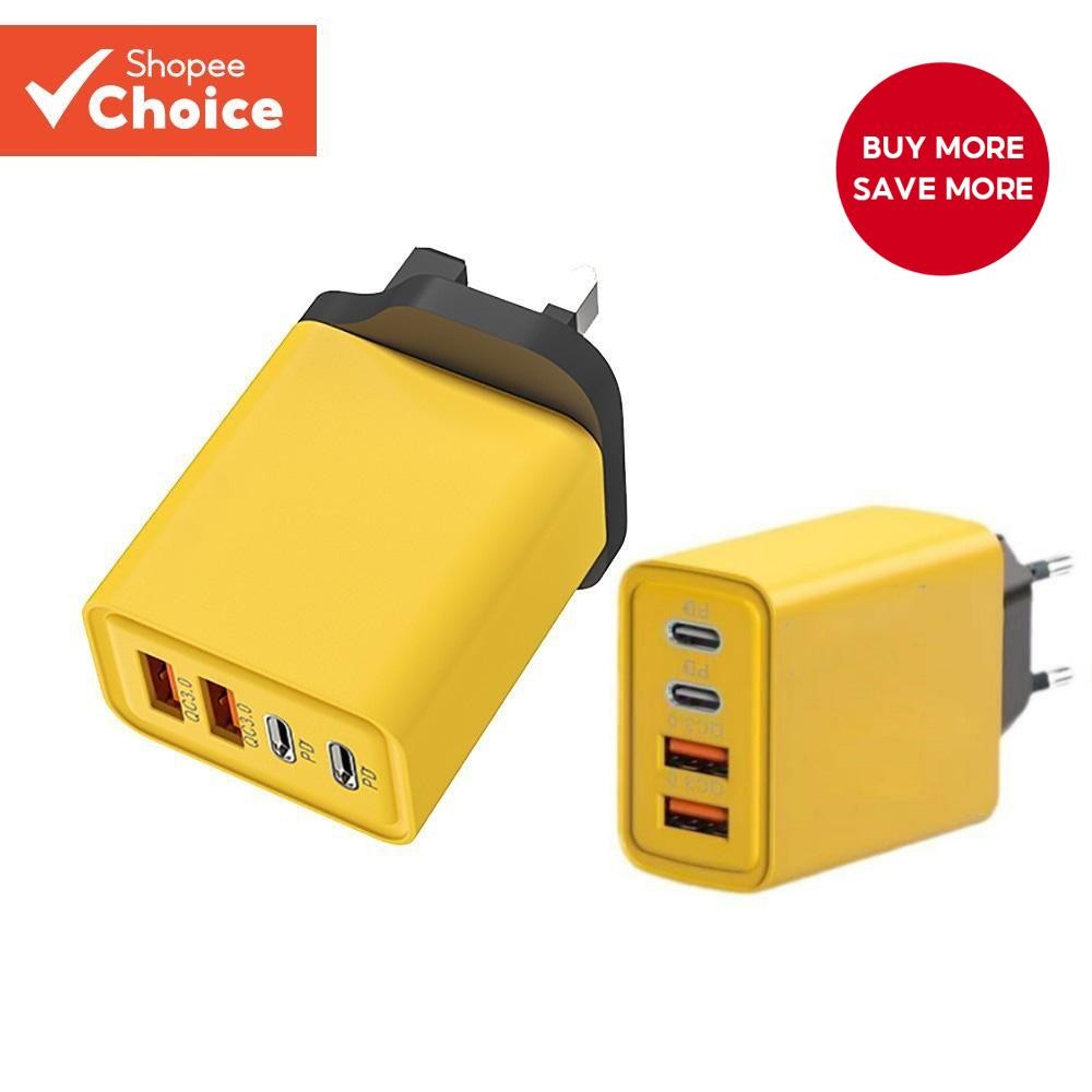 2C+2USB 4 Ports Charger Type C Quick Charge USB Charger Adapter For ...