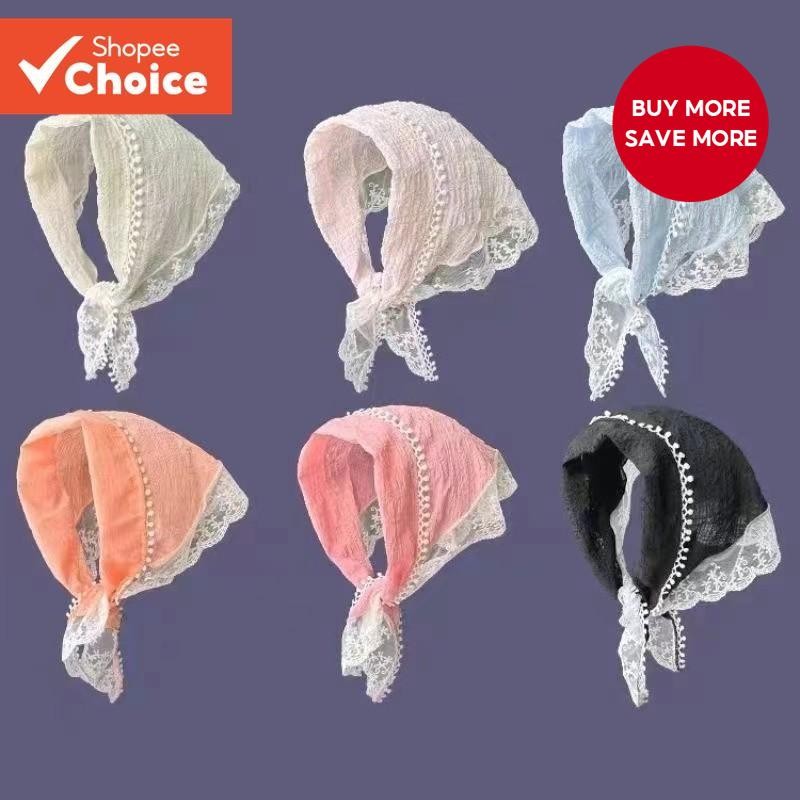 Trendy Lace Sun Scarf for Women UV Protection Lightweight for Beach ...