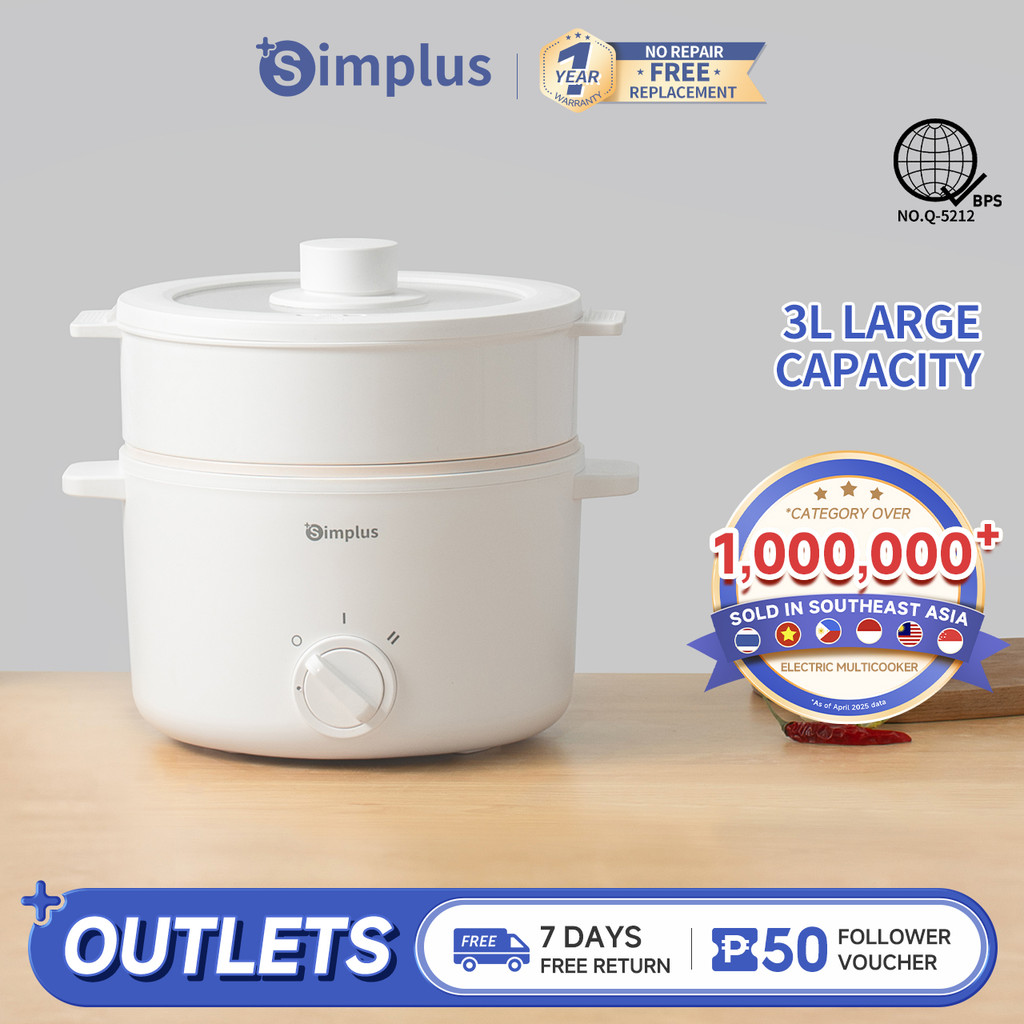 Simplus Electric Cooker Multi Cooker Ceramic Nonstick 1.5L/3L Cooking ...