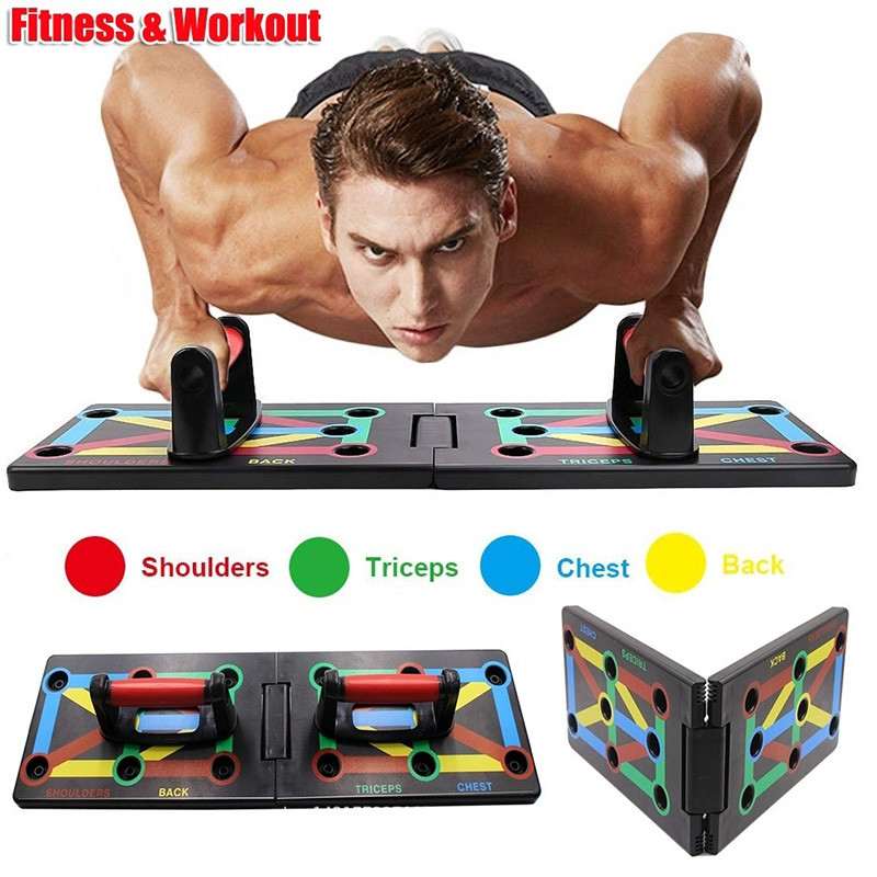 Push Up Board 9 in 1 System Body Building Fitness Exercise Tools Men ...