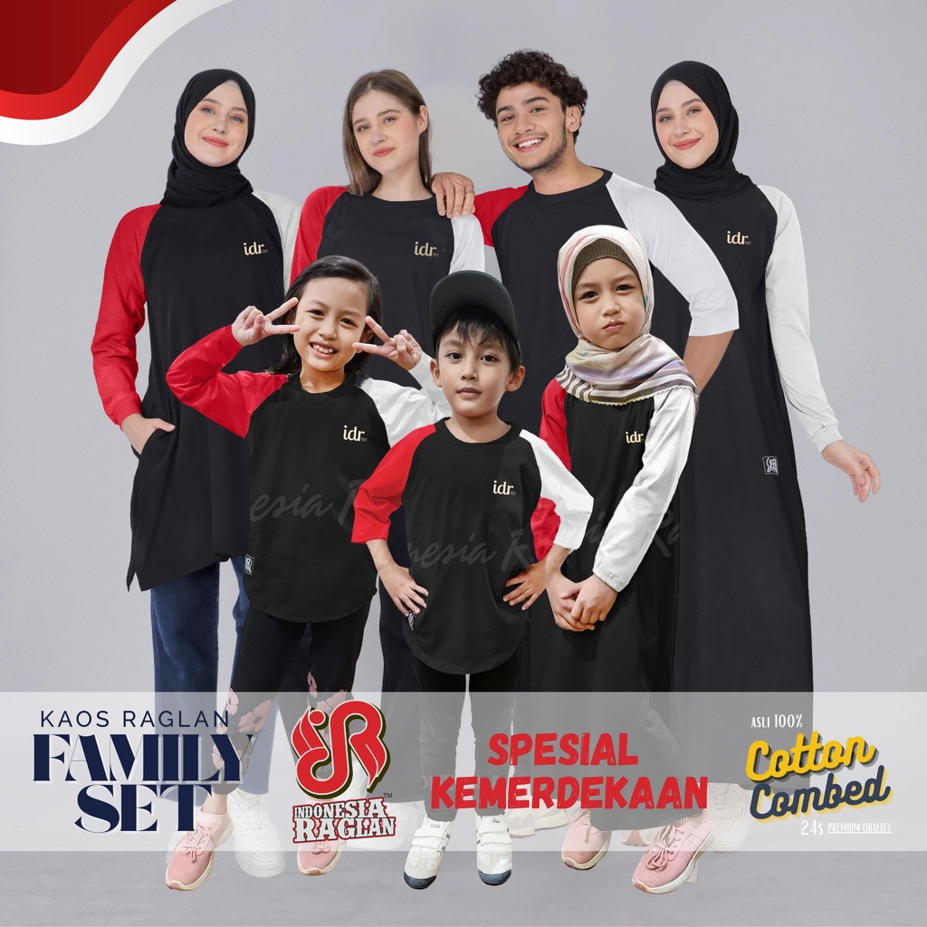 Indonesia Raglan Black 3 Color Family Set T-Shirt for Family, Couple ...