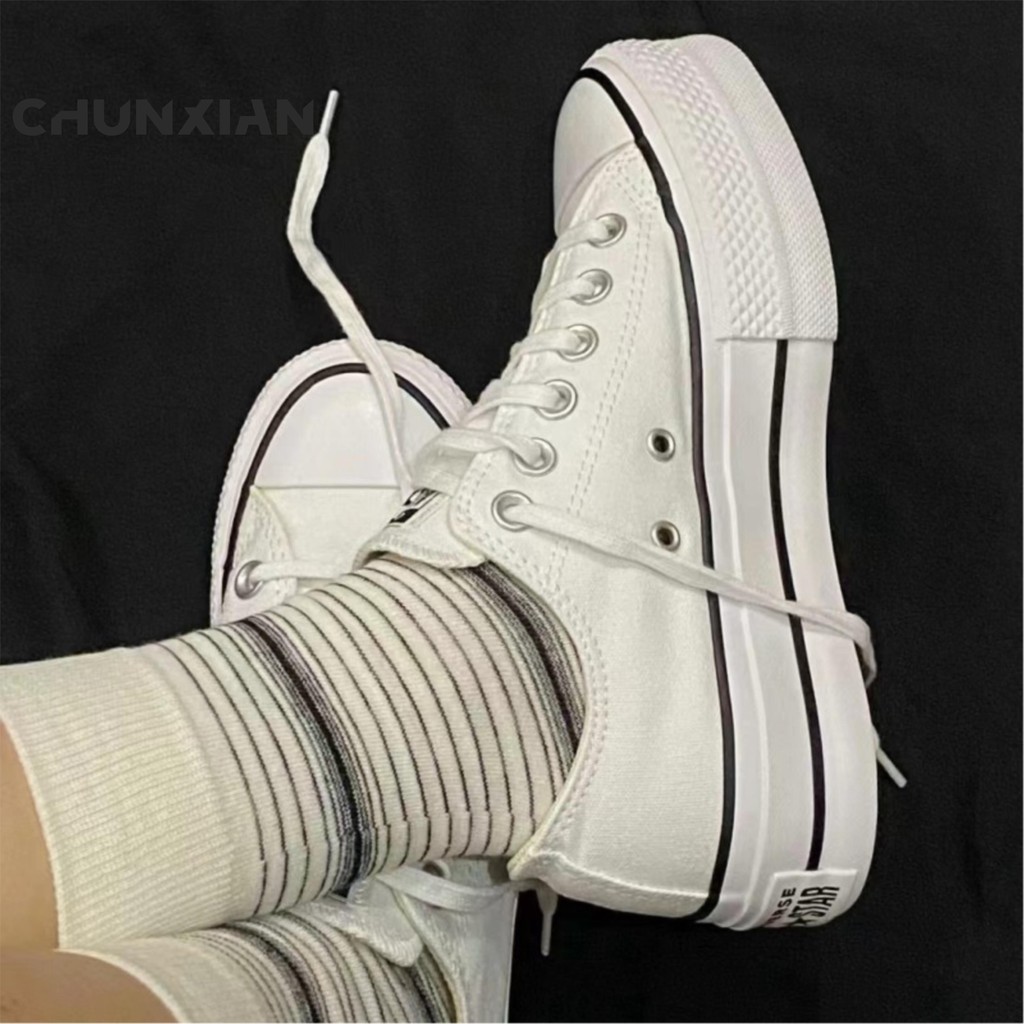 CV CHUCK TAYLOR ALL STAR LIFT PLATFORM LOW BLACK WHITE | Shopee Philippines