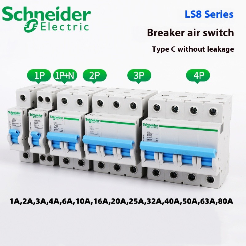 Schneider LS8 air switch 1P 2P 1P+N 16/20A without leakage protection small circuit breaker C ...