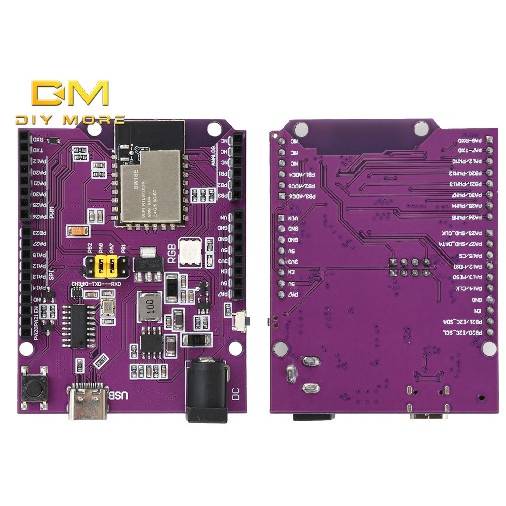 DIYMORE Rtl8720Dn Dual Band Wifi Bt Module Bw16 Development Board Type ...