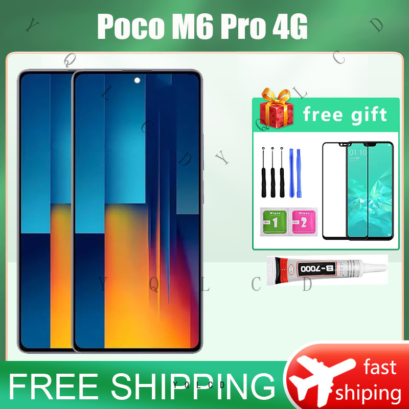 Original AMOLED Poco M6 Pro 4G LCD Display Touch Screen With Frame ...