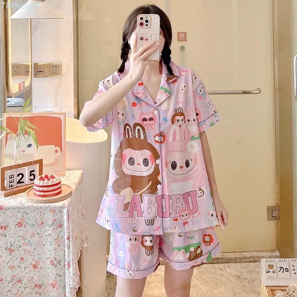 THEGIRL Labubu Pajamas, Labubu Shorts Long Shirt Pants Cartoon ...