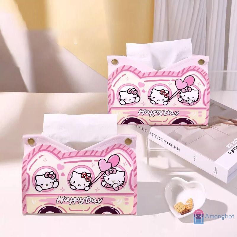 Amonghot> Sanrio Anime Cartoon Kawaii Hello Kitty Tissue Box Leather ...