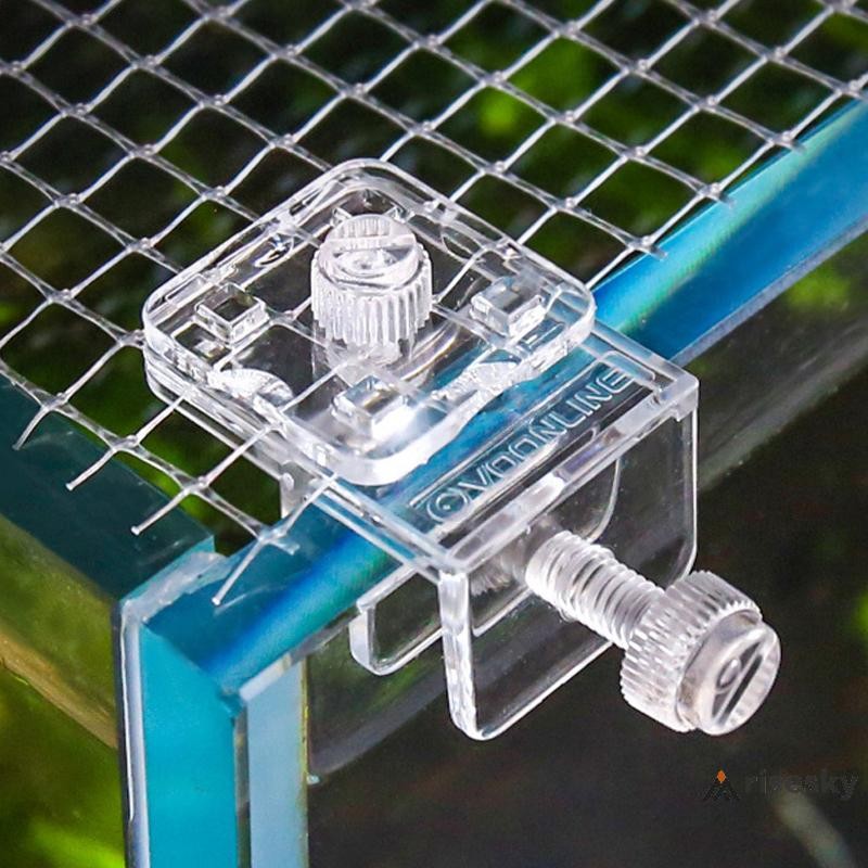 [risesky] 2Pcs Fish Tank Bulkhead Fitting Anti-Jump Net Clamp Acrylic ...