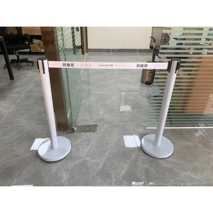 Stainless Steel 1.0m Line White Belt Isolation Belt Retractable Barrier ...