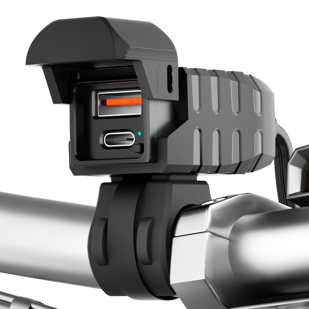 Waterproof Motorcycle Phone Charger Dual USB Type C PD & Quick Charge 3 ...