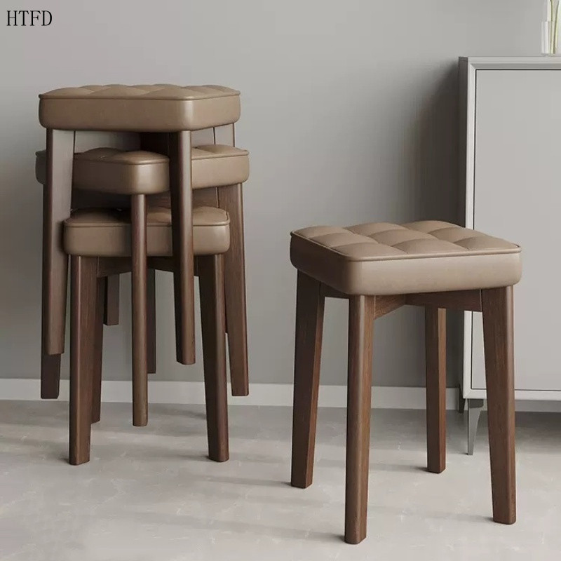 Wooden Chair Solid Wood Soft-packed Dining Chair Living Room Bench ...