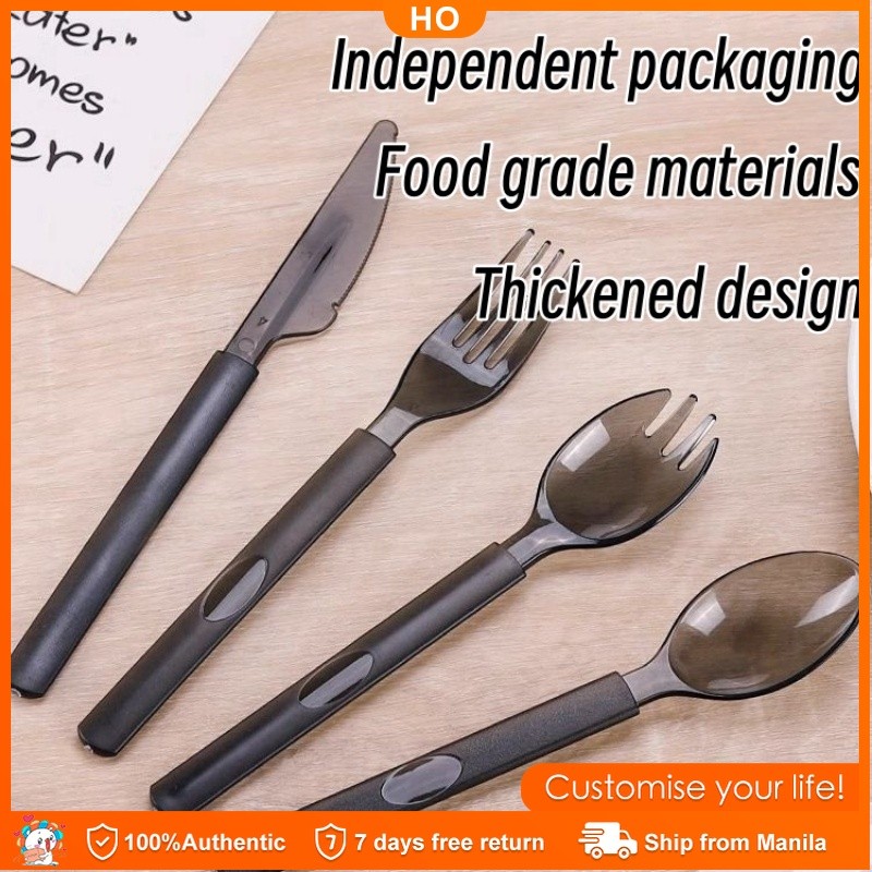 25pcs Disposable Spoon And Fork/Plastic Spoon And Fork/Thick Spoon And ...