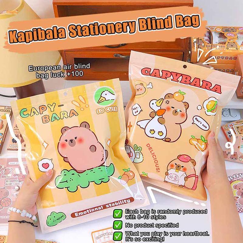 Sweet 1Set Cartoon Kawaii Capybara Stationery Blind Bag Cute Capybara ...