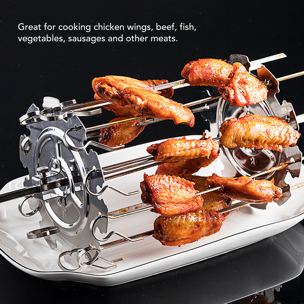 [EPAY] Rotisserie Skewer Set Stainless Steel Rotisserie Kabob Rods ...