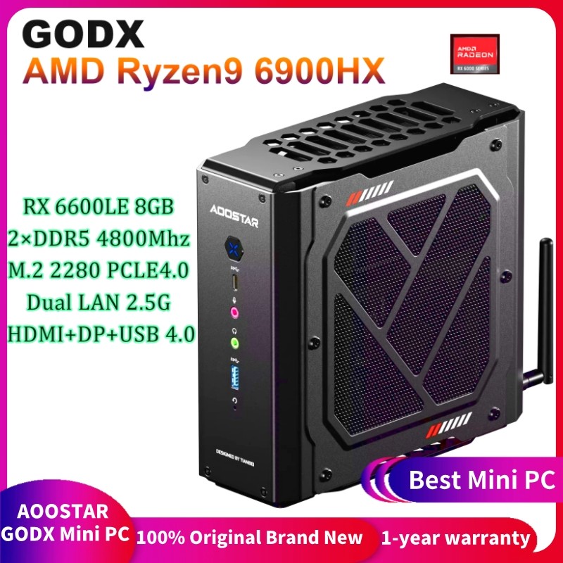 GODX Mini PC AMD Ryzen 9 6900HX CPU with AMD Radeon RX 6600LE Discrete ...