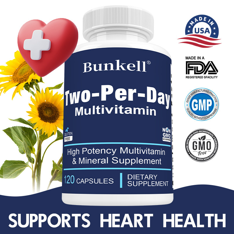 Bunkell Two-Per-Day Multivitamin Supplement, Contains Multiple Vitamins ...