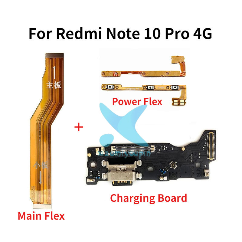 Charging board flex for Xiaomi Redmi Note 10 Pro Power flex Main borad ...