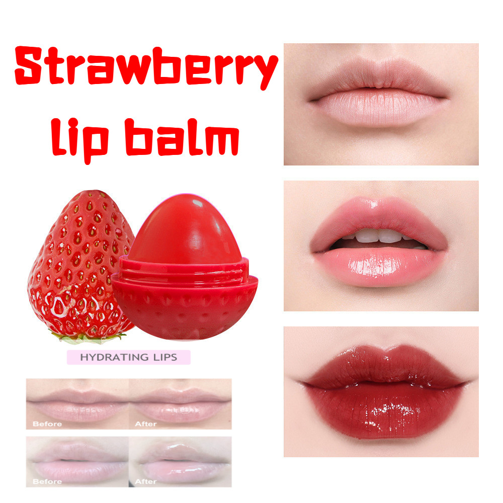Cute tinted Strawberry chapstick Lip Balm for kids girl dry lips fruit ...