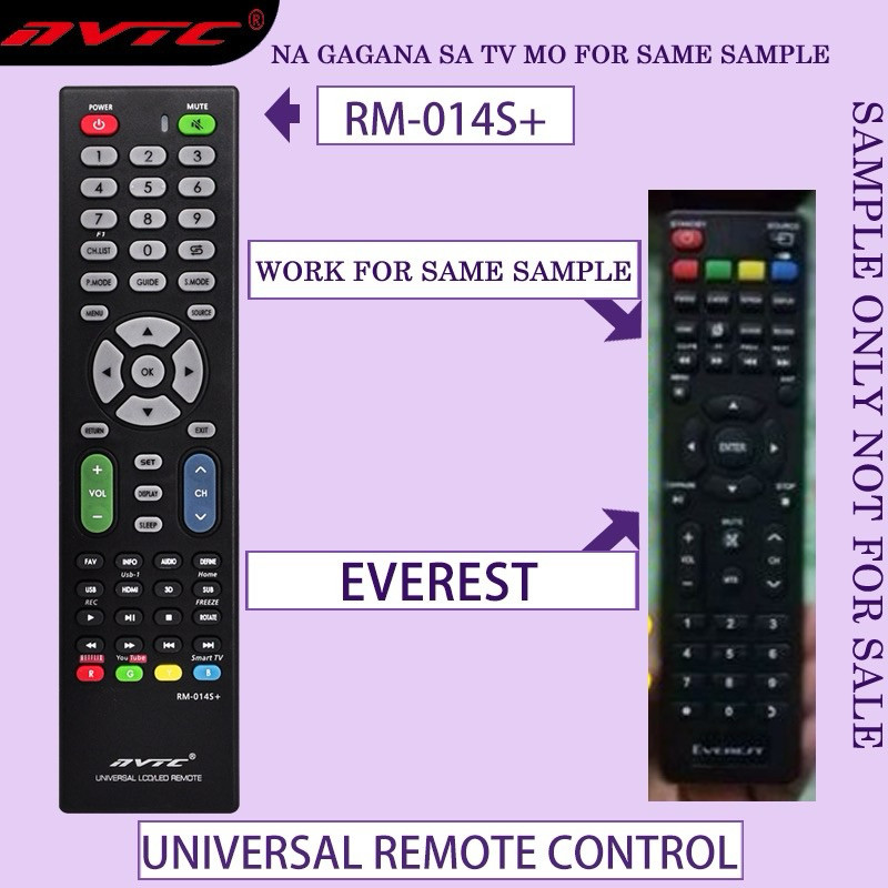 100% Work Universal remote control for EVEREST led smart tv remote na ...