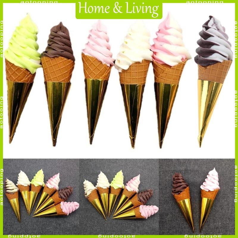 AOTOO Artificial Ice Cream Model for Photography Props Fake Ice Cream ...