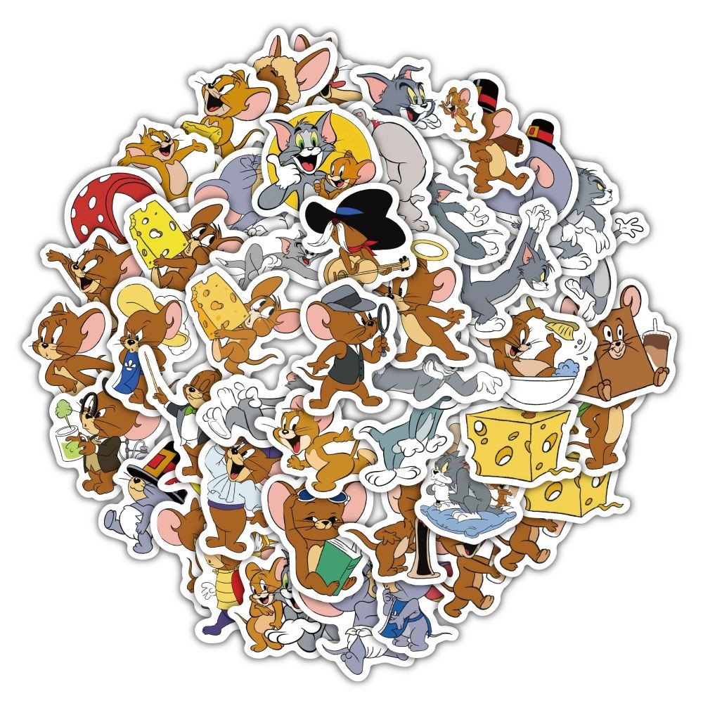 60PCS Waterproof Tom and Jerry Stickers - Adorable Cartoon Decals for ...