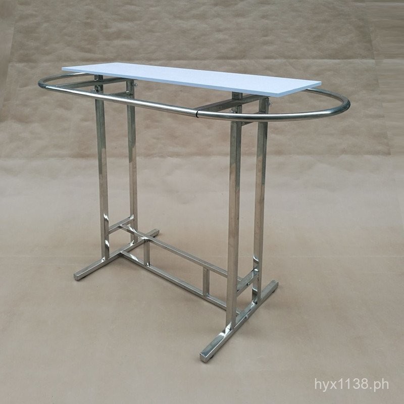 Double Bar Floor-Standing Stainless Steel Display Rack Island Rack ...