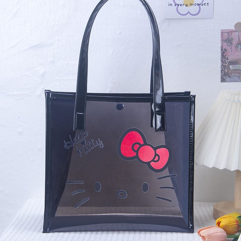Hello Kitty Clear PVC Tote Bag - Waterproof Jelly Handbag for School ...