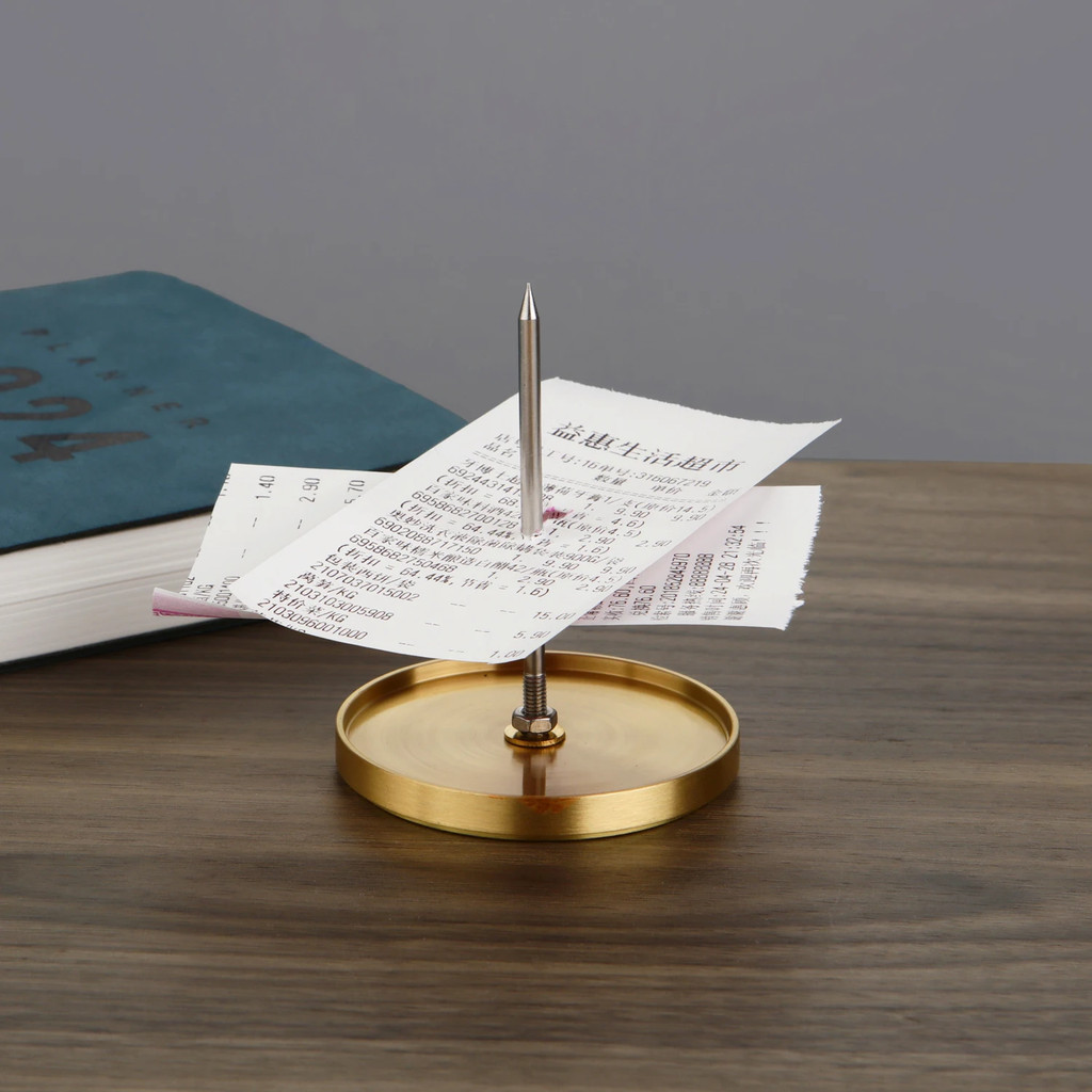 1PCS Brass Paper Receipt Holder Spike Stainless Steel Bill Fork Memo ...