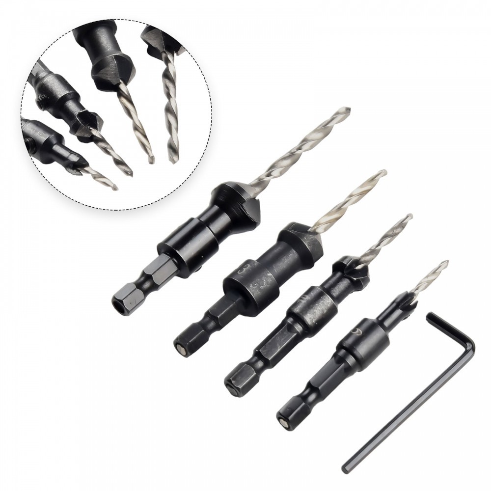 【SWTDRM】Countersink Drill Bit Black DIY High-speed steel PVC Plank ...
