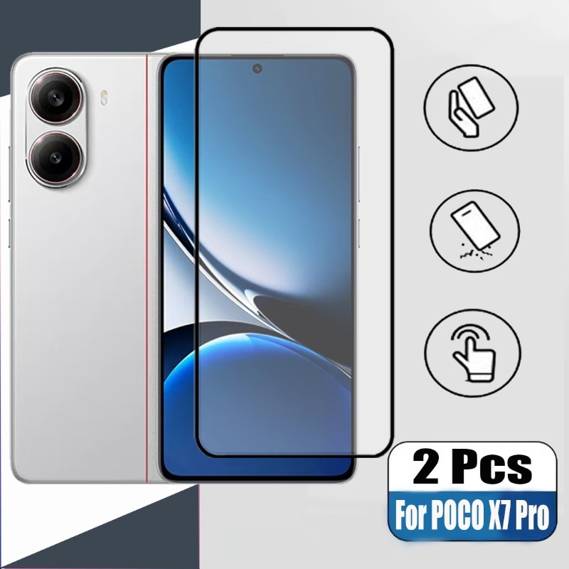 POCO X7 Pro 2 Pcs Tempered Glass Screen Protector For Xiaomi POCO X6 M6 ...