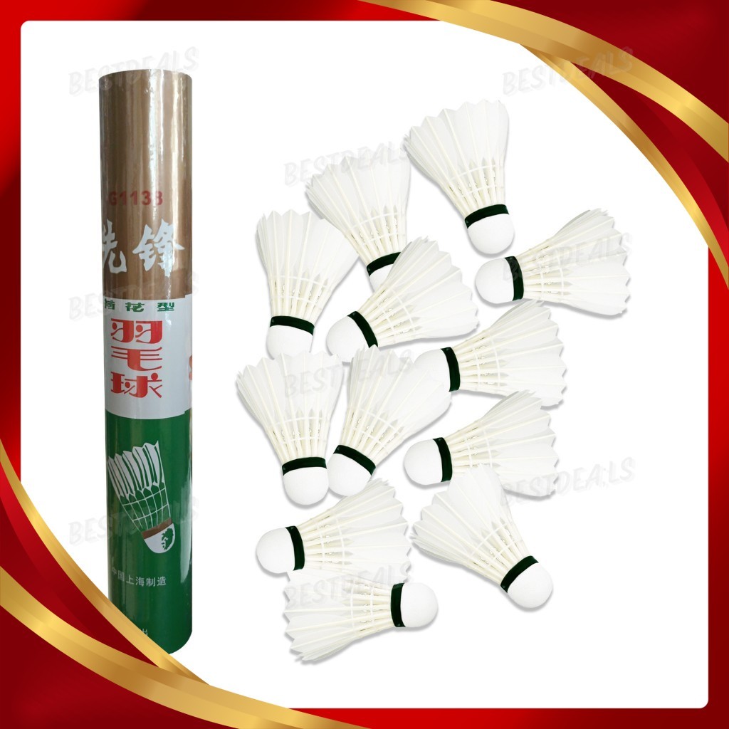 Pioneer G1138 Shuttlecock Pointeo Feather/Dunlop AF300 Aerofute(12pcs ...