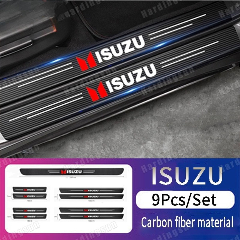 Isuzu 9Pcs Carbon Fi r Door Sill Protection Stickers For Panther Elf ...