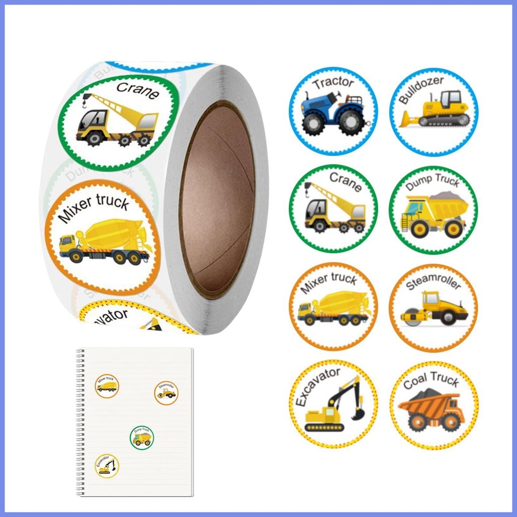 Construction Stickers Roll 500pcs Training Potty Stickers 500pcs ...