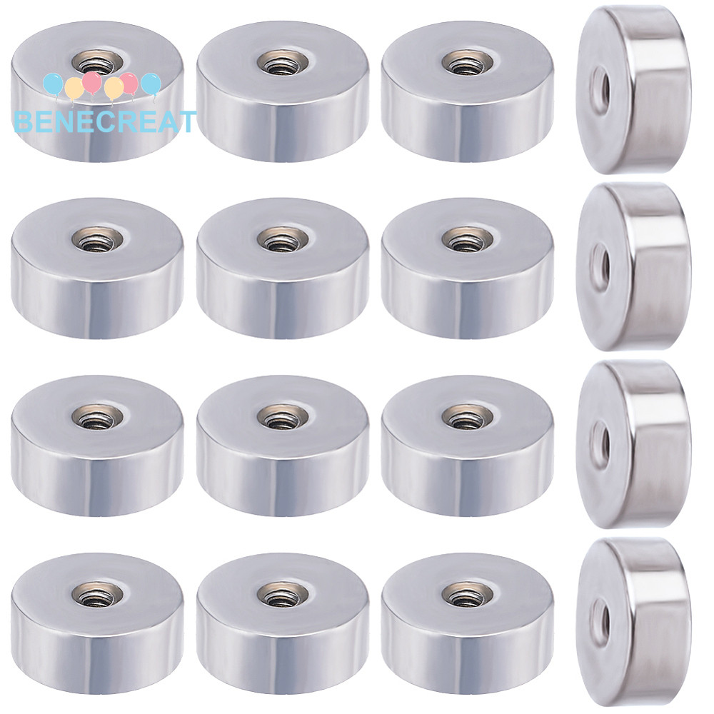 1Box 50Pcs 304 Stainless Steel Ear Nuts Safety Screw Flat Round Earring ...