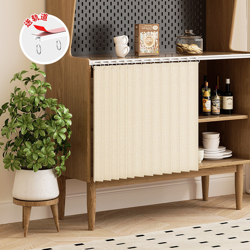 Kitchen folding curtain non-punching cabinet rack magnetic dust curtain ...