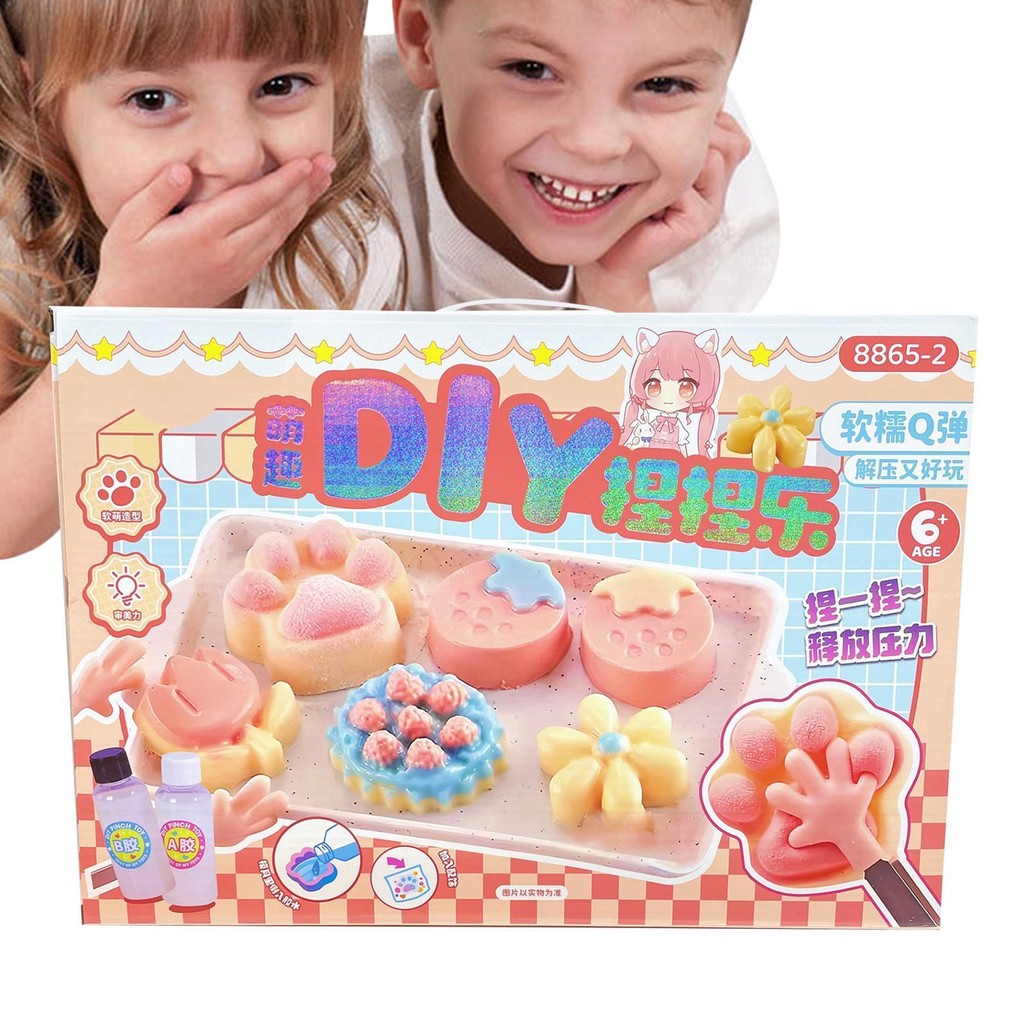 DIY Pinch Toy Set Handmade Squeeze Toy Making Kit Soft Animals Mold ...