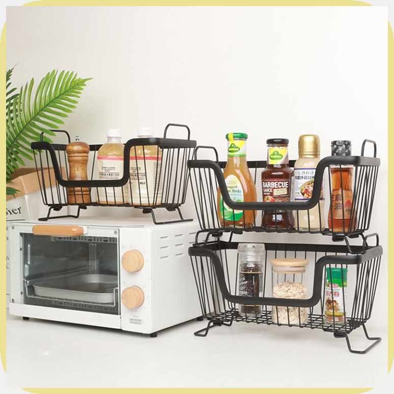 Dailyhome{u;Stackable>x)Wire)M>Basket)F>Metal*fT?Storage)Mn>Organizer ...