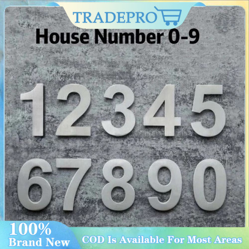 0-9 Stainless Steel House Number Plate 50mm Home/Wall Number Sign ...
