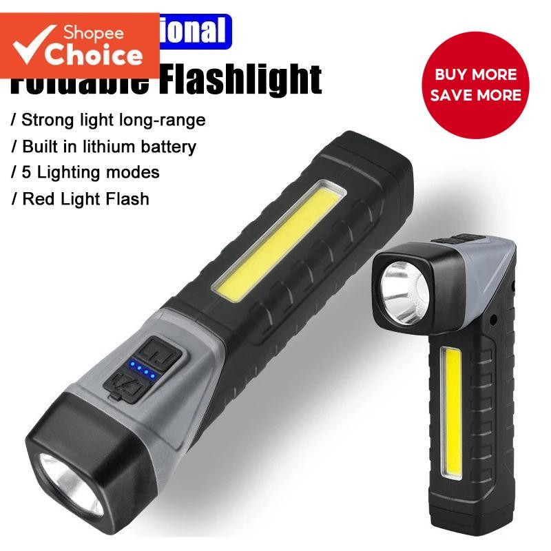 90° Rotatable LED Flashlight – USB Rechargeable Magnetic Camping ...