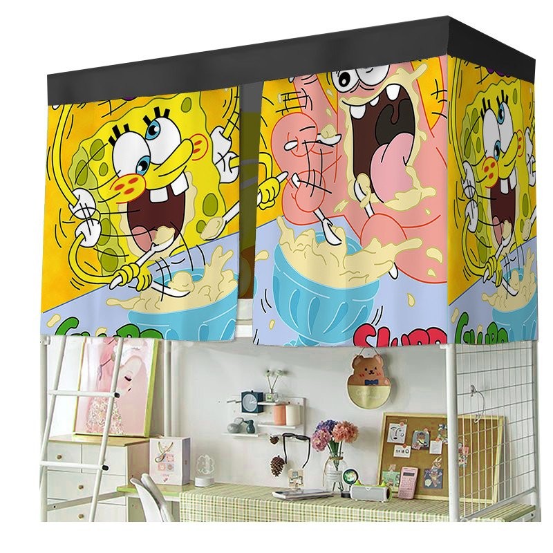 Bed Curtain SpongeBob Cloth Curtain for Upper and Lower Bunk Beds ...