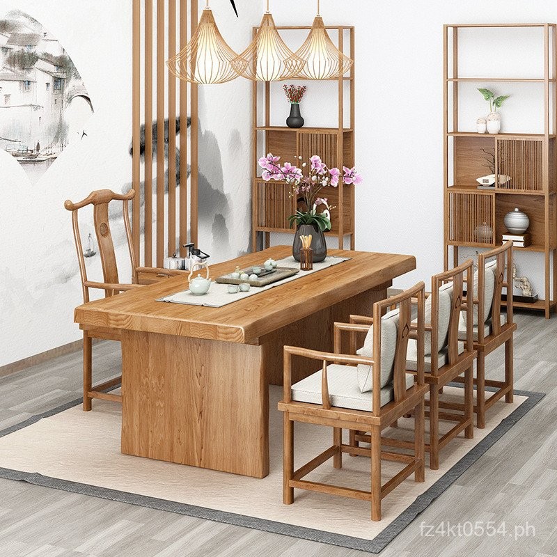 Negotiation Combination YQ3W Minimalist Wooden Table Solid Wood Tea ...
