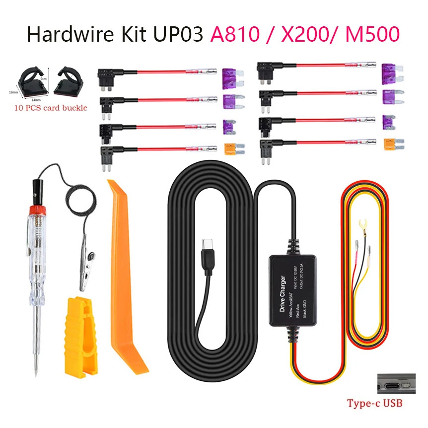 Type C for 70mai Hardwire Kit UP03 X200 Parking Surveillance Cable for ...