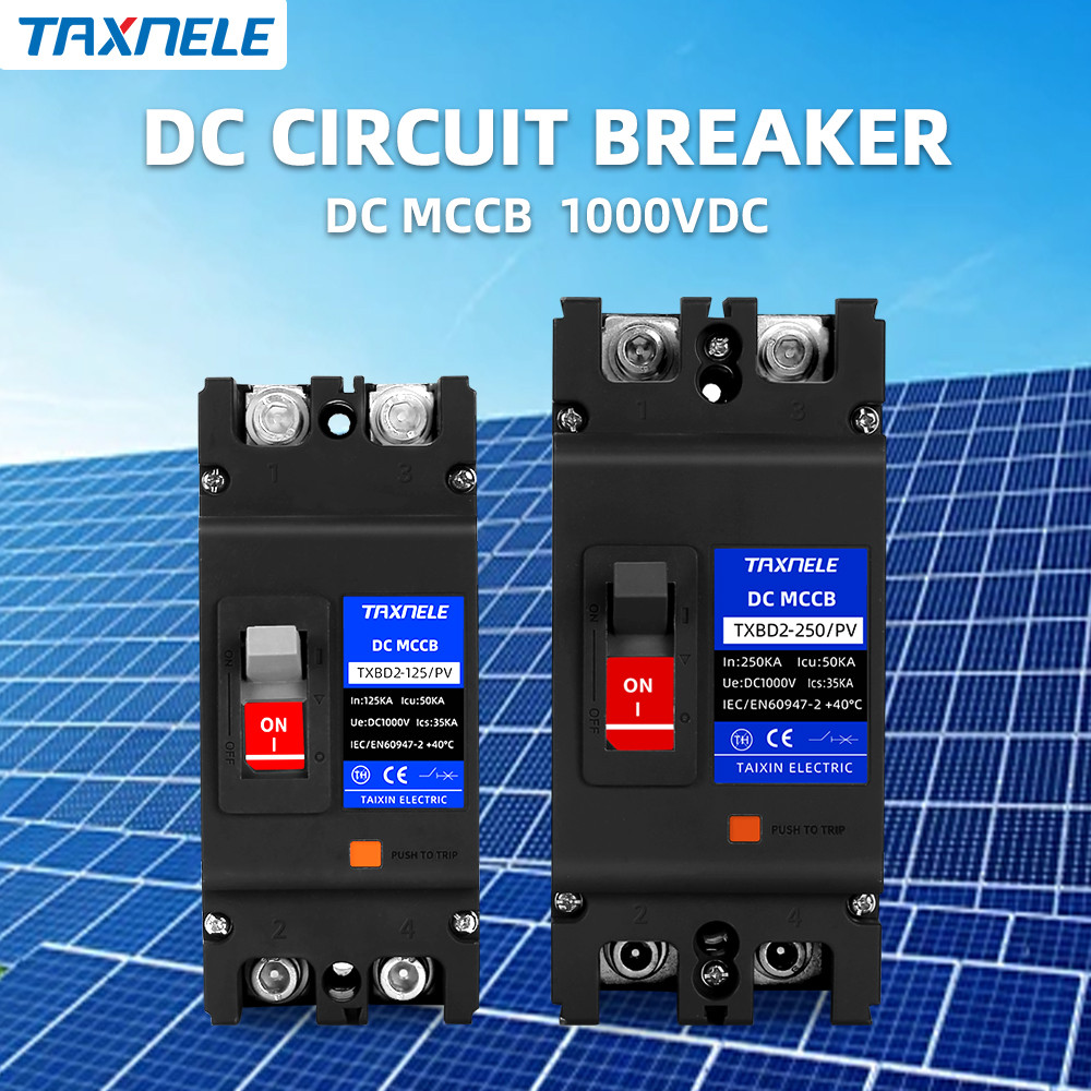 TAXNELE DC MCCB 2P 250A 1000V DC Solar Molded Case Circuit Breaker MCCB Overload Protector Solar ...