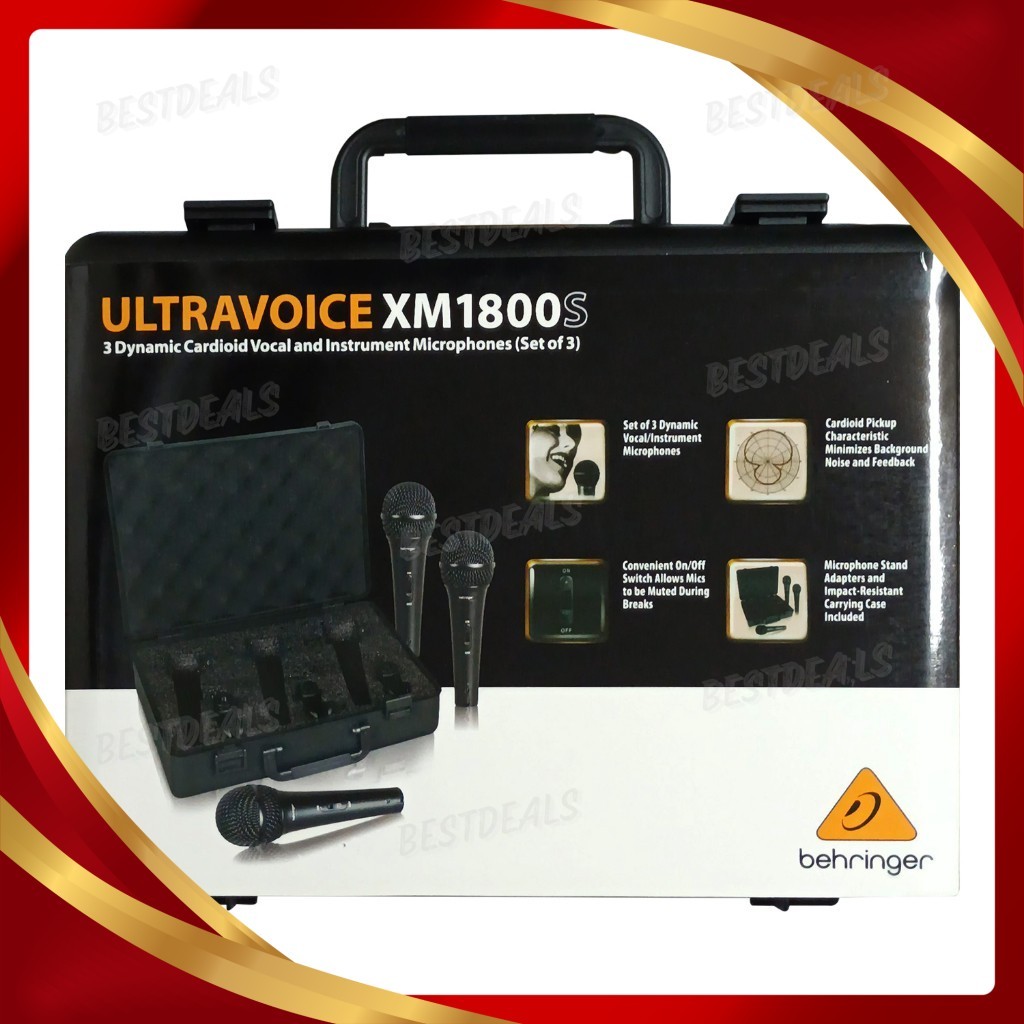 XM1800S Behringer 3-Pack Dynamic Microphone (R21, PGA 1800S, XM1800S ...