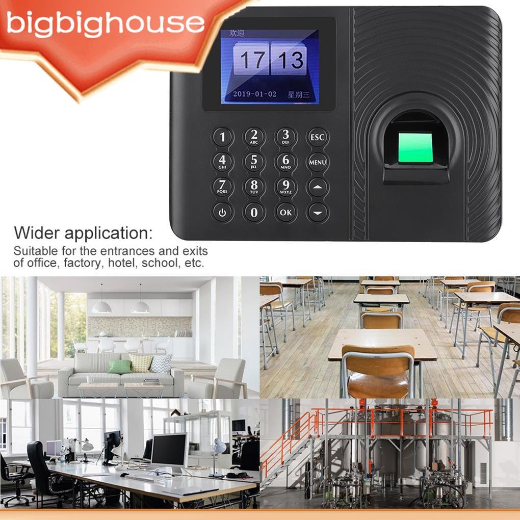 Biometric Fingerprint Time Attendance Recorder Recognition 110-240V ...