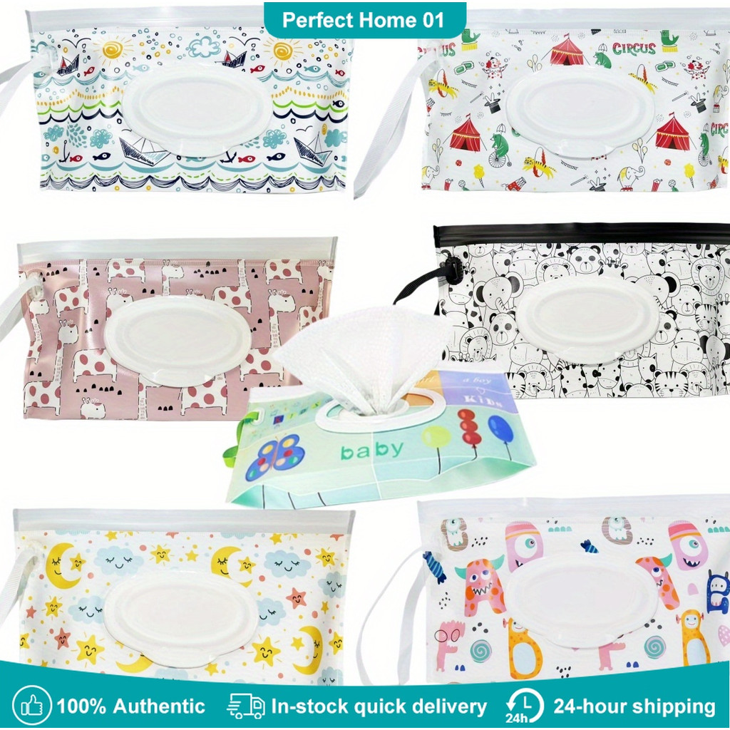 Assorted Travel Wet Wipes Pouch Reusable Refillable Baby Wipe Dispenser ...