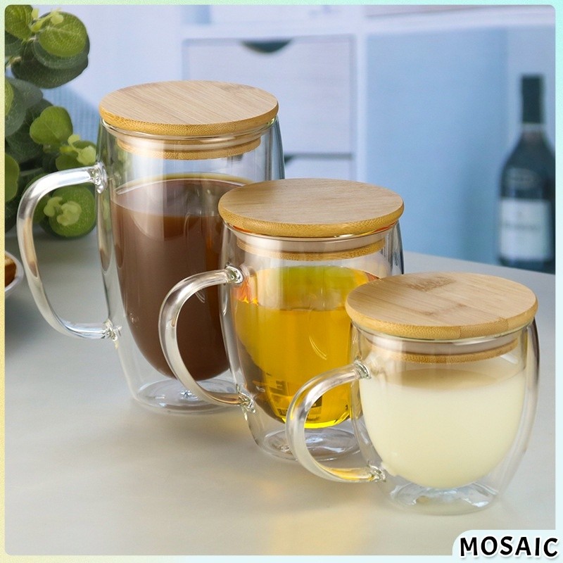 Double Layer Glass Cup Transparent Coffee Mug Double Wall Heat ...