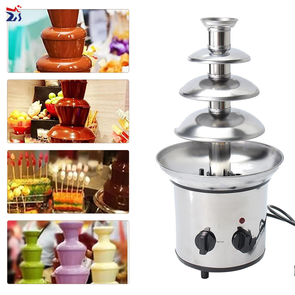MZ 4 Tiers Chocolate Fountain Waterfall Melting Machine 220V Stainless ...