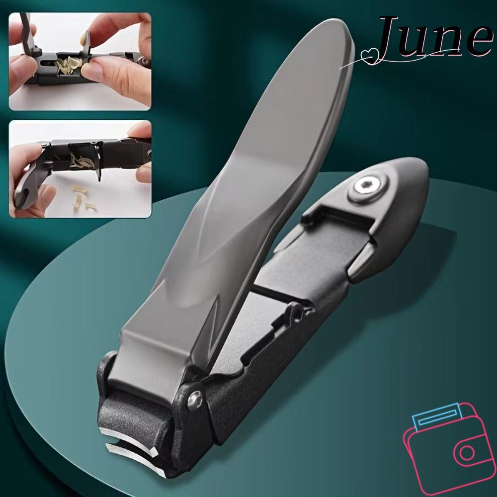 JUNE Nail Clipper, Stainless Steel Heavy Duty Nail Trimmer, Anti Splash ...